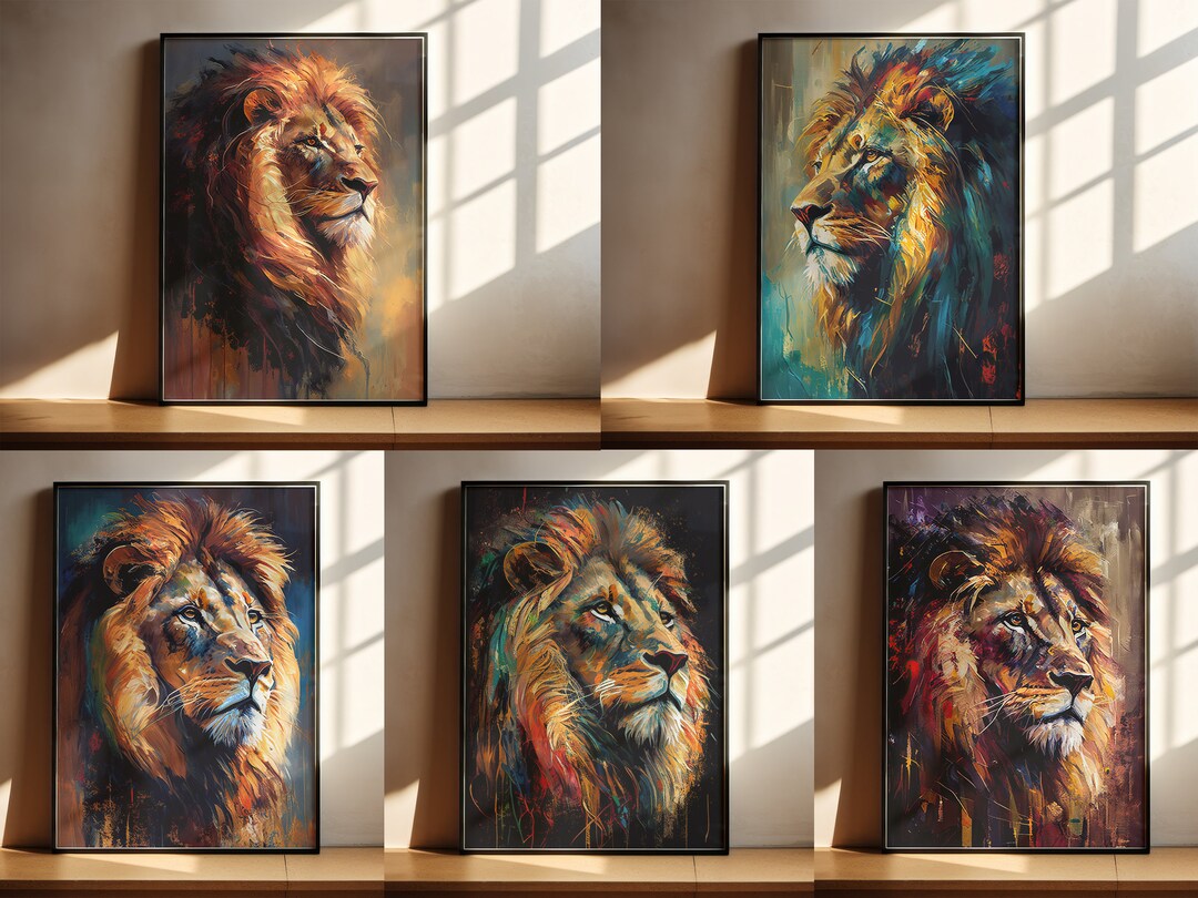 BUNDLE X5 Lion of Judah Paint Print Jamaica Home Warming Gift for Pan ...
