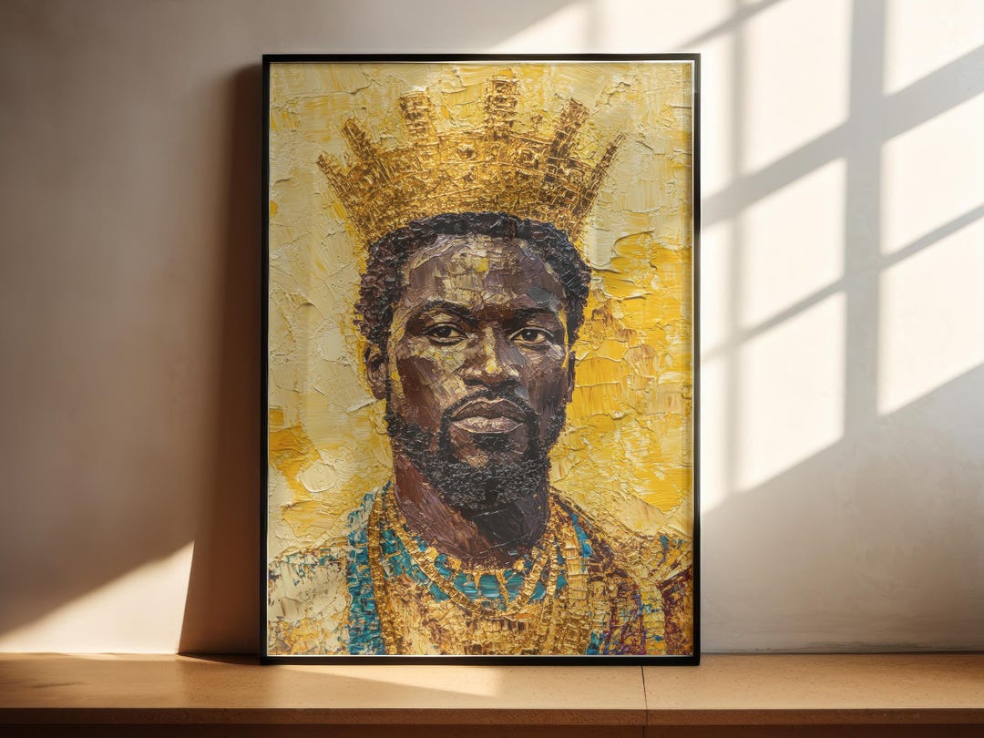 King Mansa Musa Canvas Palette Knife Painting Print Wall Art Home ...