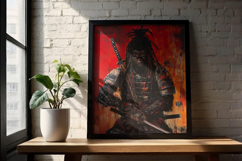 Yasuke Palette Painting Print Wall Art First Black Man in Japan Home ...
