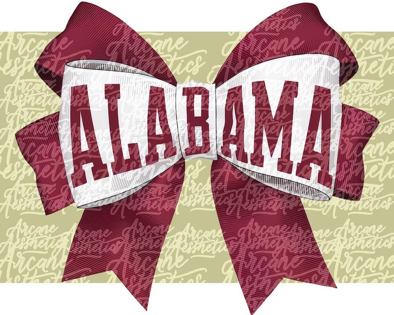 Alabama Coquette Bow Png for Sublimation Printable Game Day Feminine ...
