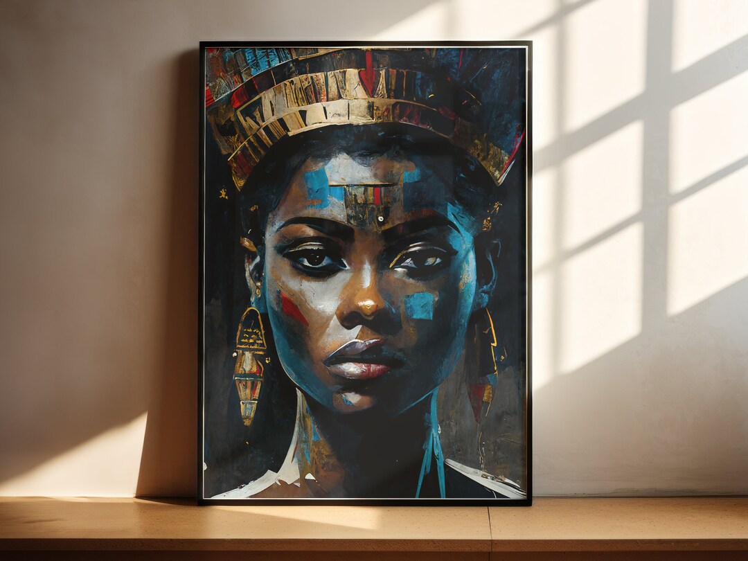 Queen Tiye Palette Knife Painting Print Wall Art Home Warming Gift for ...