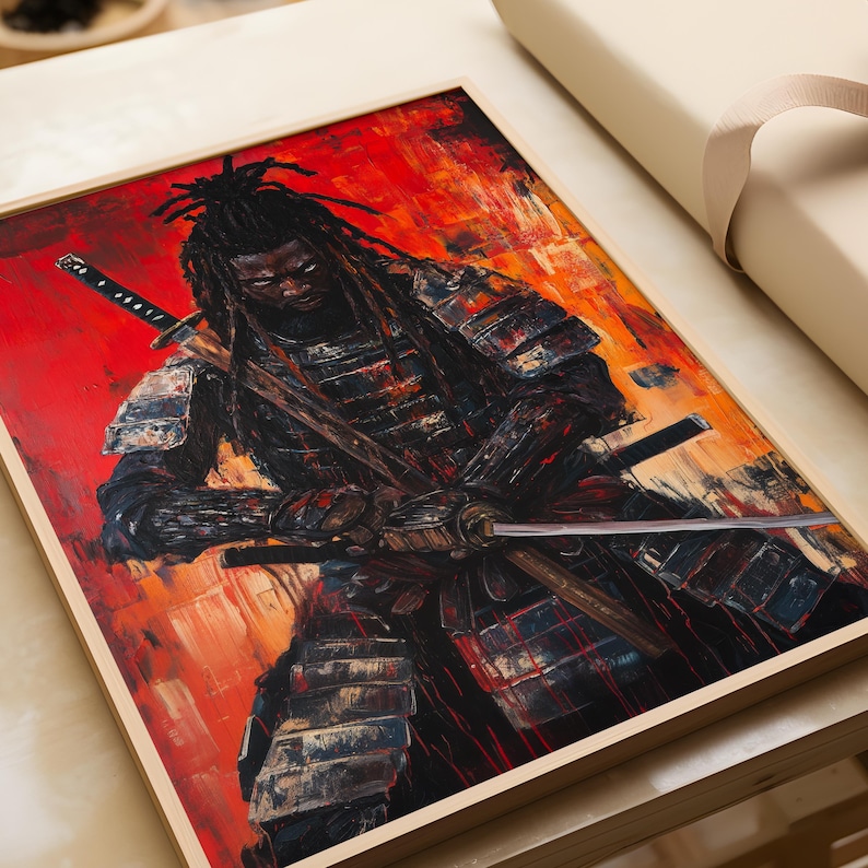 Yasuke Palette Painting Print Wall Art First Black Man in Japan Home ...