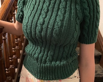 Ribbed Cable Tee PATTERN - Etsy