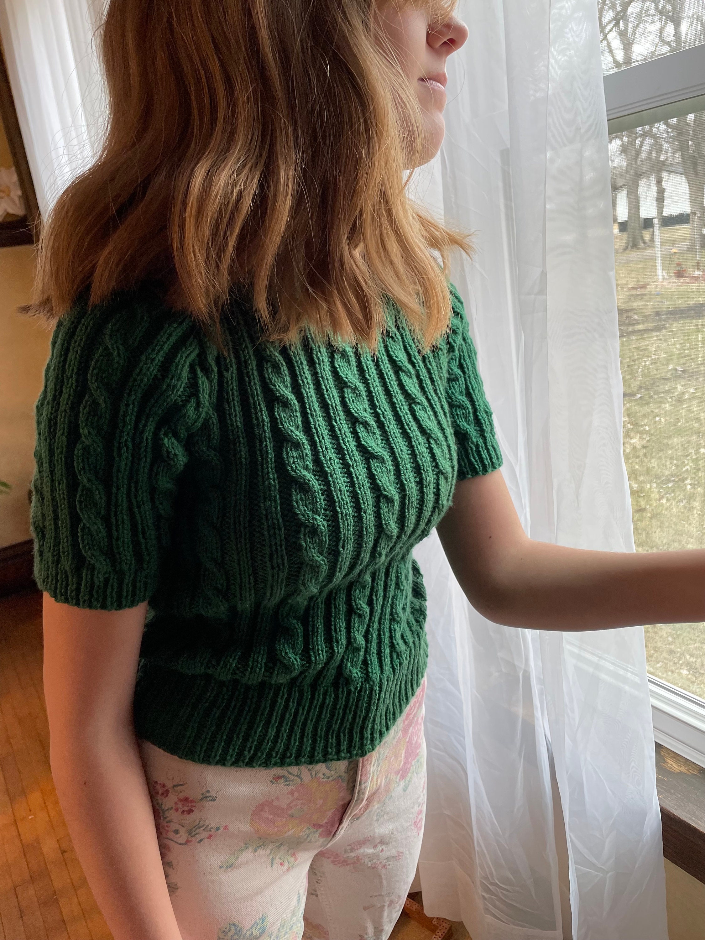 Ribbed Cable Tee PATTERN - Etsy