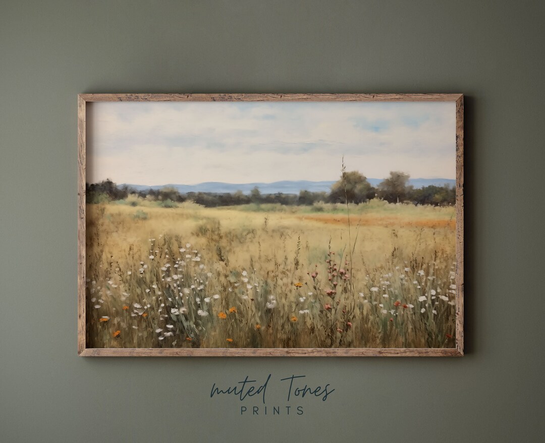 Mural of a Meadow With Wildflowers in Spring or Summer Beautiful ...