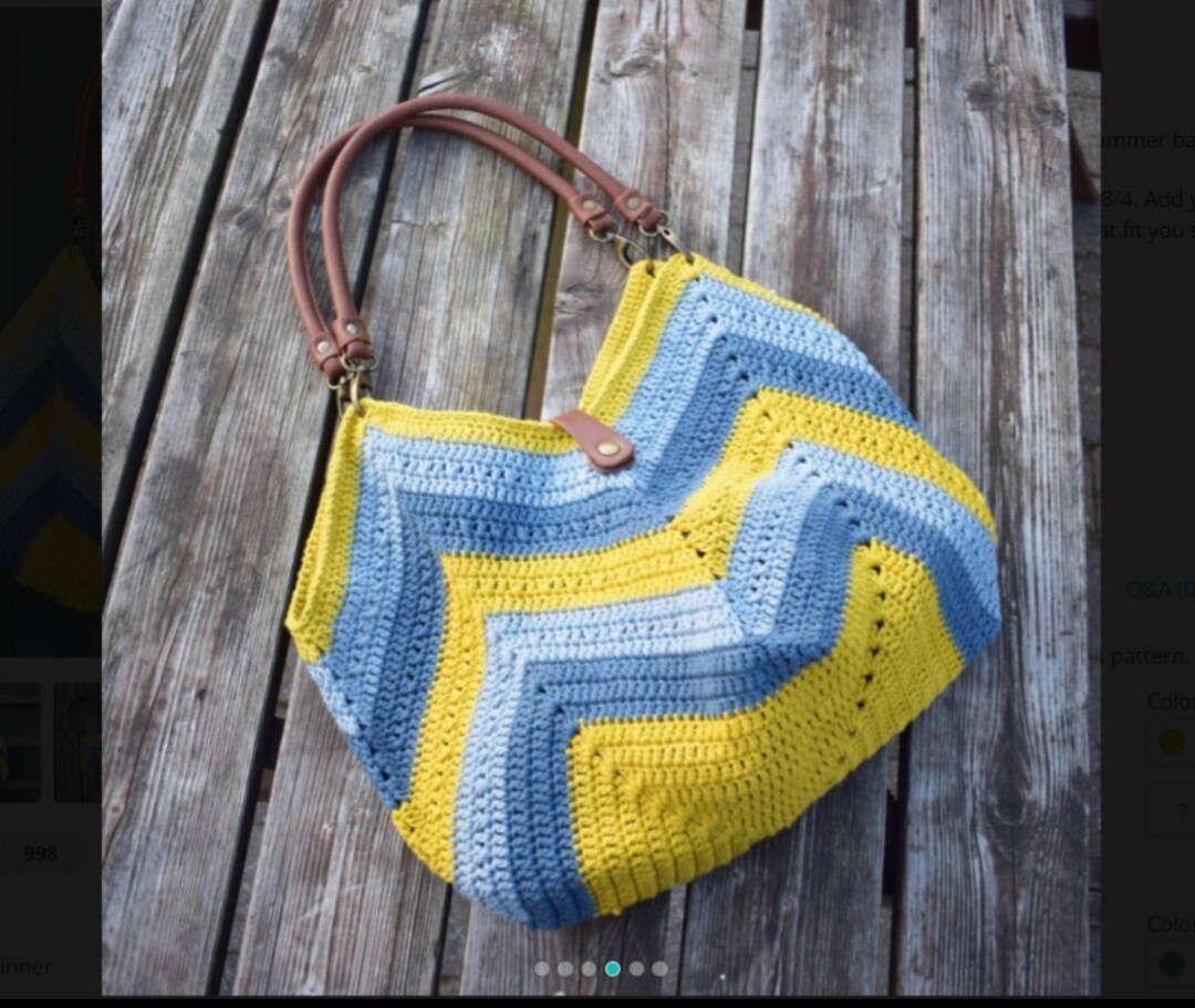 Crochet Summer Bag Pattern Pdf Summer Bag Knitting Pdf Bag Crochet ...