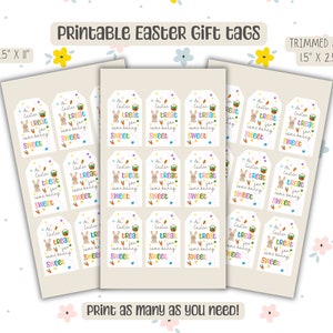 Somebunny Sweet Printable Easter Gift Tags, Digital Easter Gift Tags ...