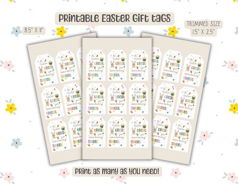 Somebunny Sweet Printable Easter Gift Tags, Digital Easter Gift Tags ...