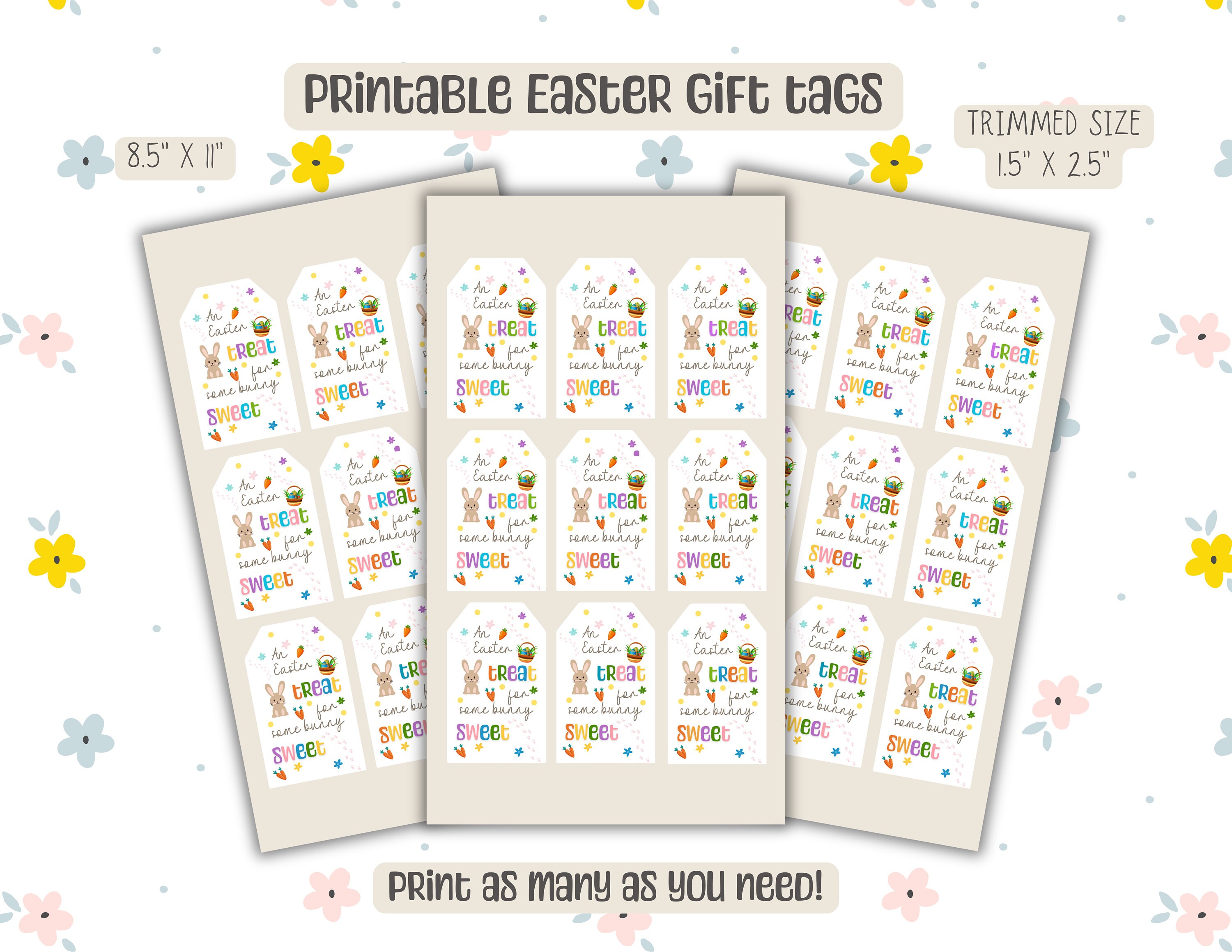 Somebunny Sweet Printable Easter Gift Tags, Digital Easter Gift Tags ...