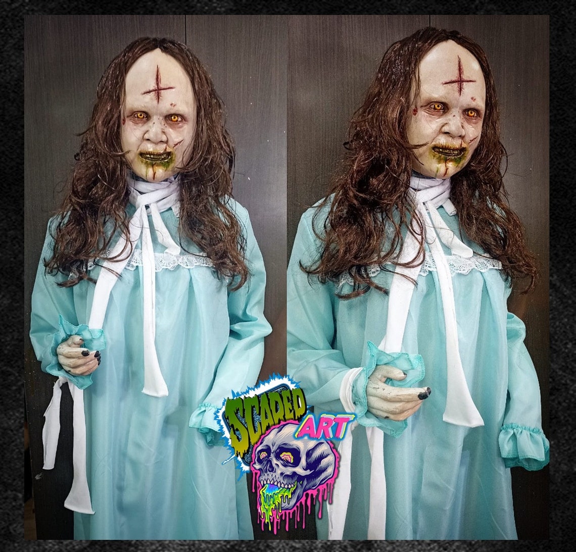 The Exorcist Latex Mask Costume/ Mask, Horror Movie, Demon Possessed ...