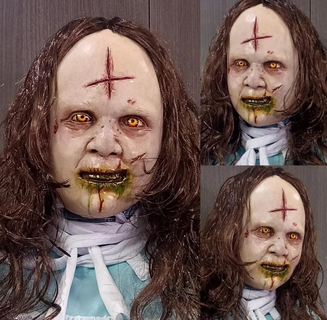 The Exorcist Latex Mask Deluxe, Monster, Regan, Horror, Movie, Demon ...