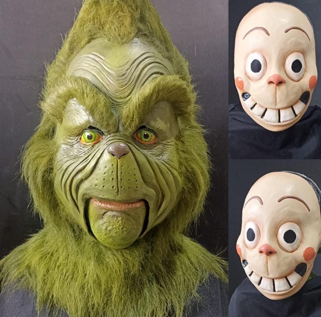 Monster Green Mask Without Mouth Movement + Villa Who Mask,, Halloween, Christmas’s / Grinkc - Etsy