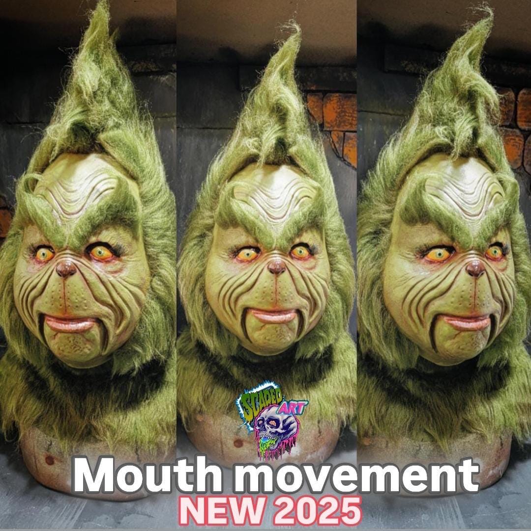 Grinchyy's Green Monster Mask (mouth Movement) Latex Mask NO Silicone ...