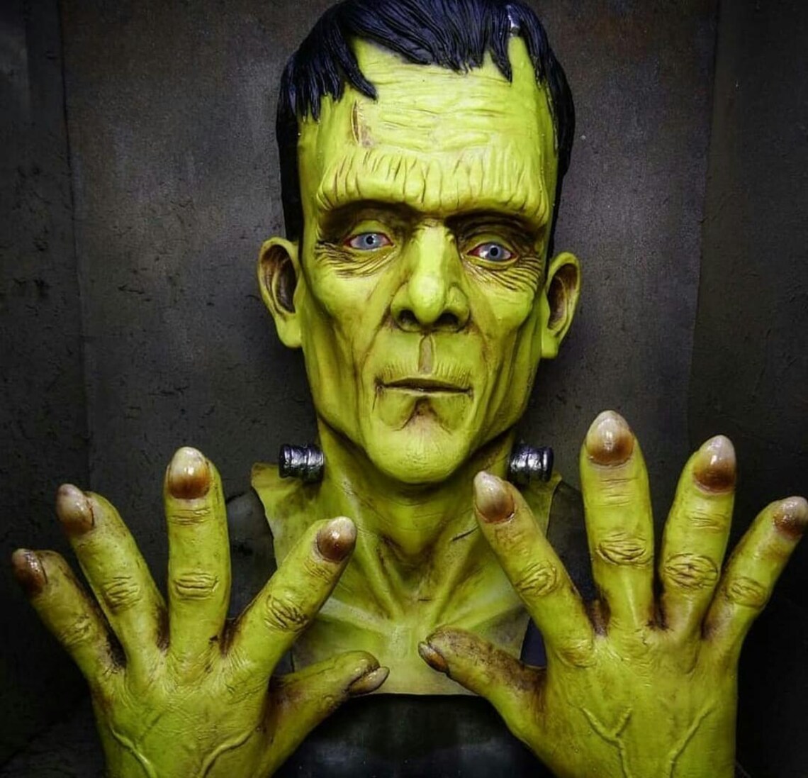 Frankenstein Mask Deluxe +hands (latex Mask), Monsters, Halloween ...