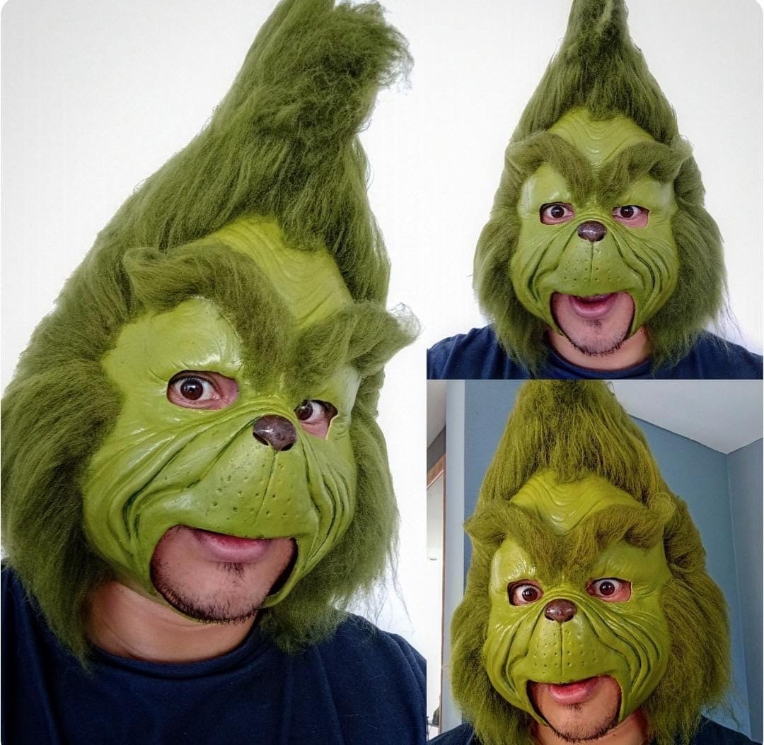 Green Monster Latex Mask Grin-chh Without Chin (not Neck Included)color ...