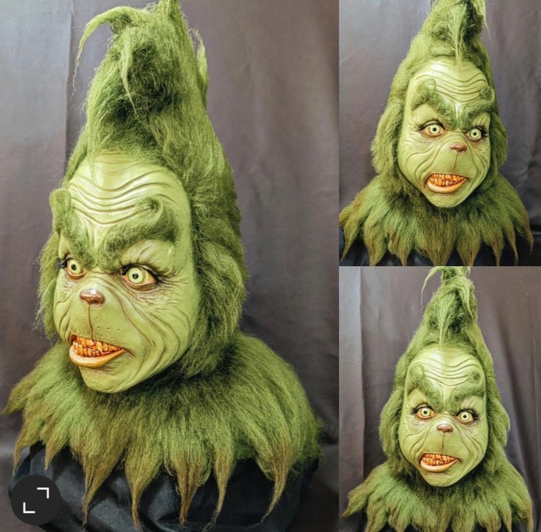 Green Monster Mask Greenstmas( Synthetic Hair Mask From the Movie) Jim ...