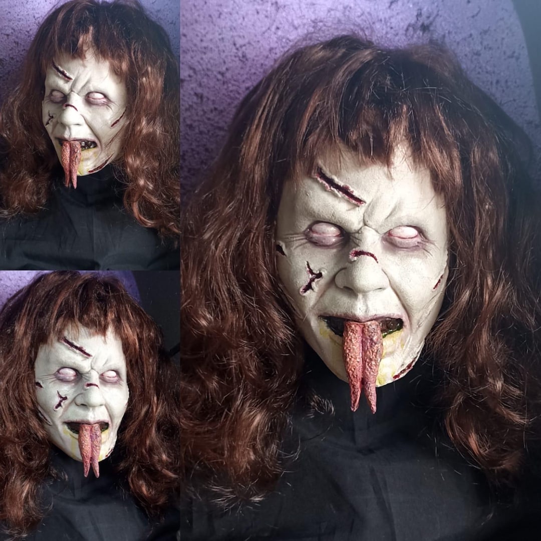 Tha Exorcist Latex Mask Deluxe, Monster, Regan,horror, Movie, Demon ...