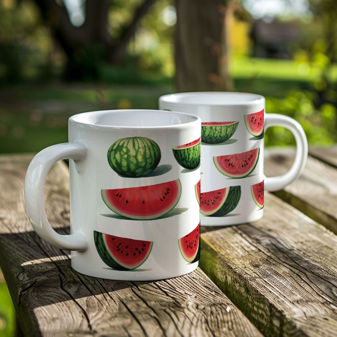 Watermelon Mug, Watermelons, Cup With Watermelon, Fruit Coffee Mug, Tea ...