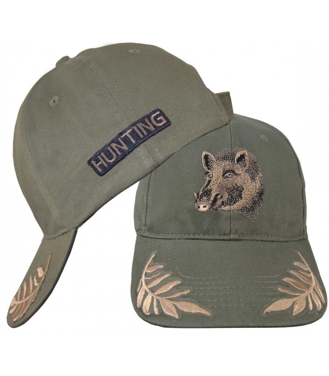 Wild Boar Hunting Cap - Olive Green With Embroidery - Etsy