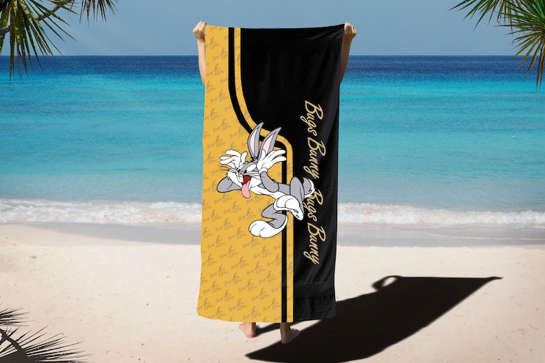 Bugs Bunny Beach Towel 70cm X 140cm Iconic Cartoon Design - Etsy