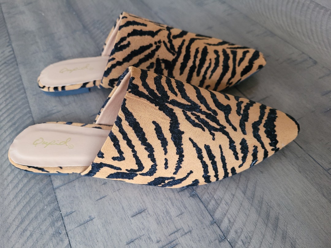 Qupid Tiger Print Mules - Etsy