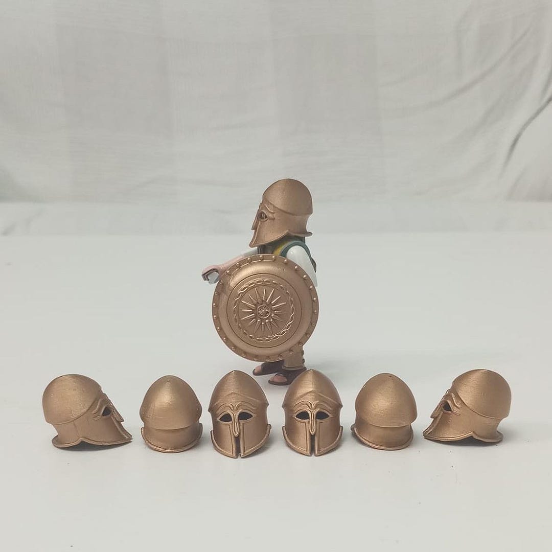 Corinthian Helmet With Eyebrows Custom Playmobil Greek Helmet Casque ...