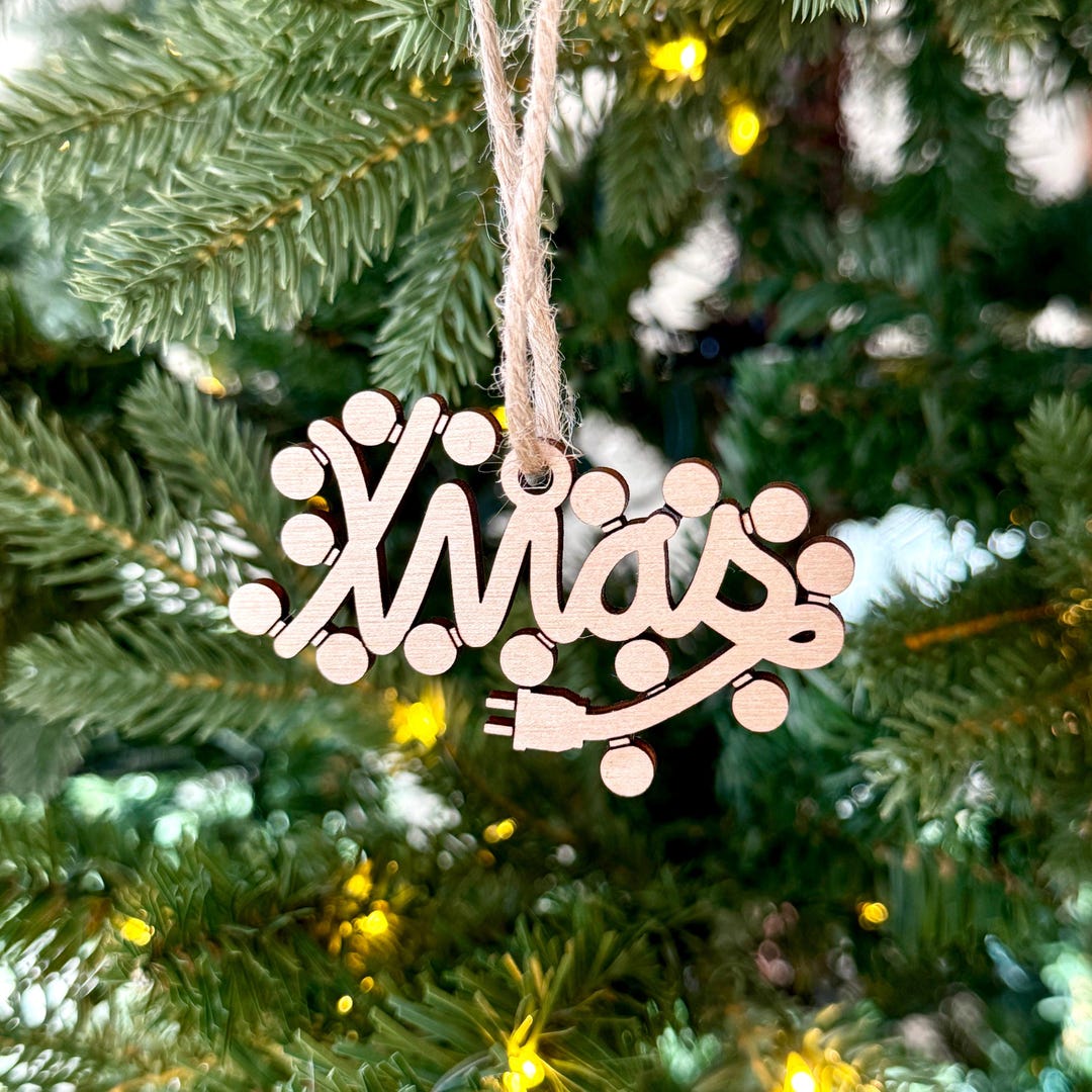 XMAS Christmas Lights Ornament by Aurora North Home, Gift Tag, Stocking ...