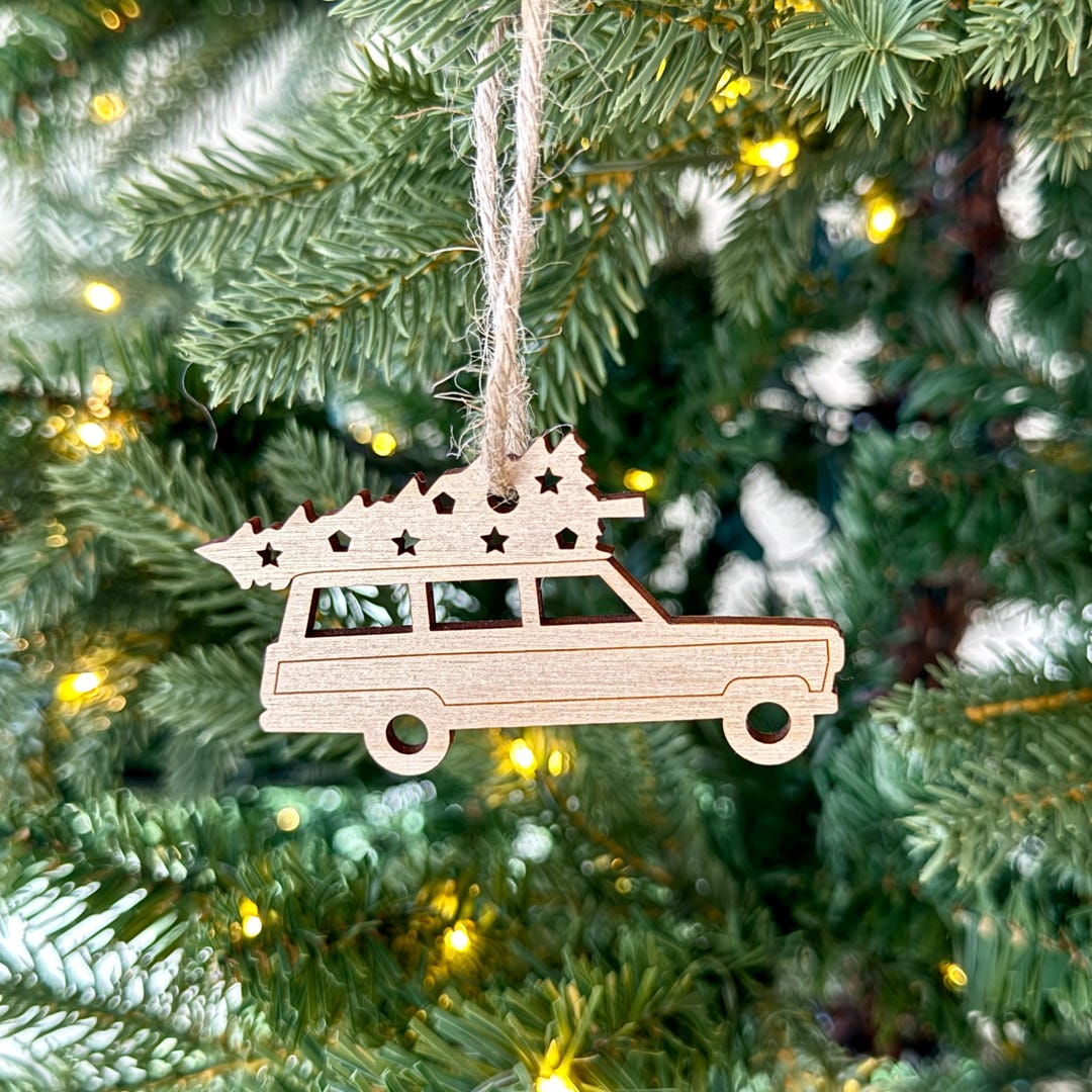 Retro Station Wagon With Tree Christmas Ornament Holiday Decoration ...