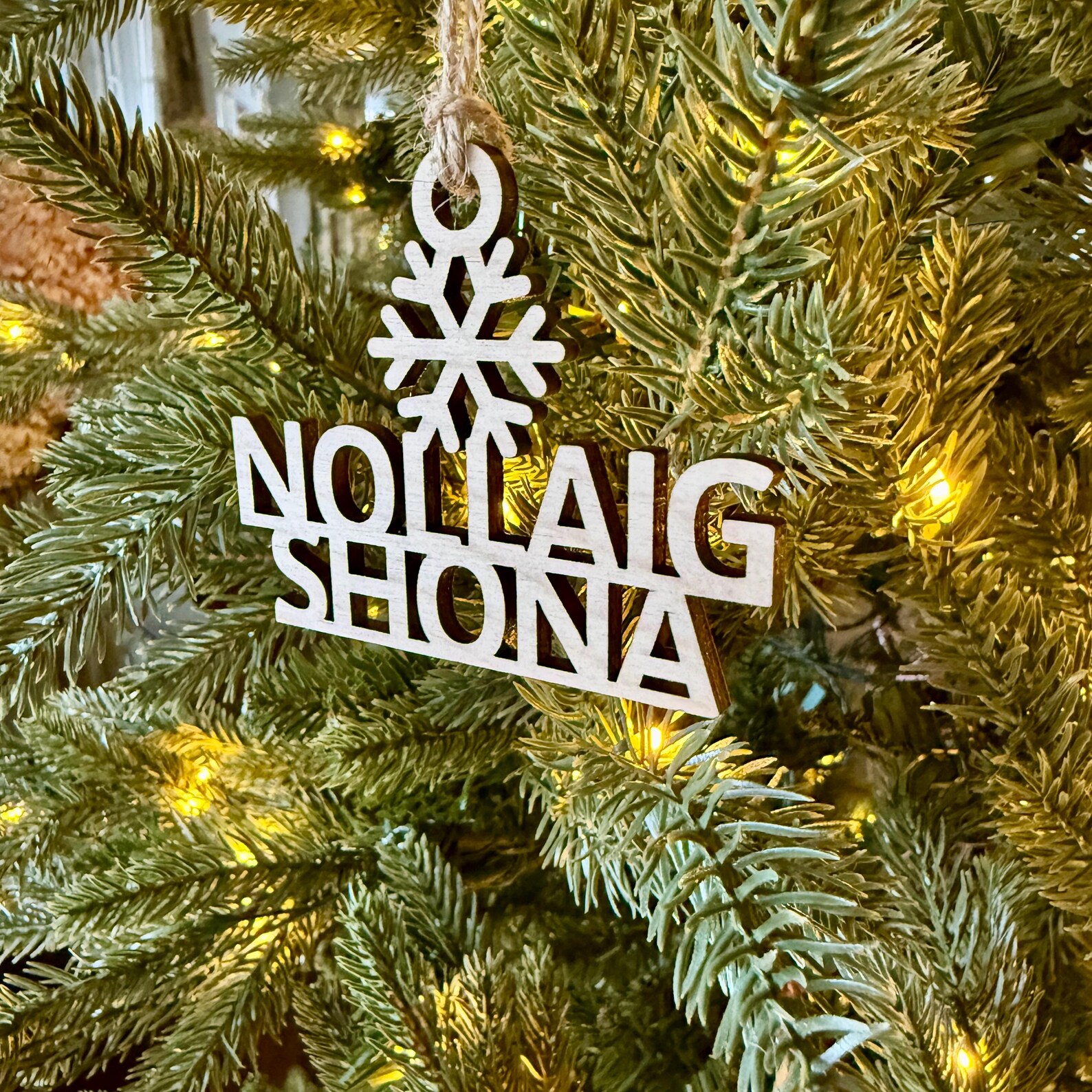 NOLLAIG SHONA Gaelic Irish Merry Christmas Wood Ornament© by Aurora ...