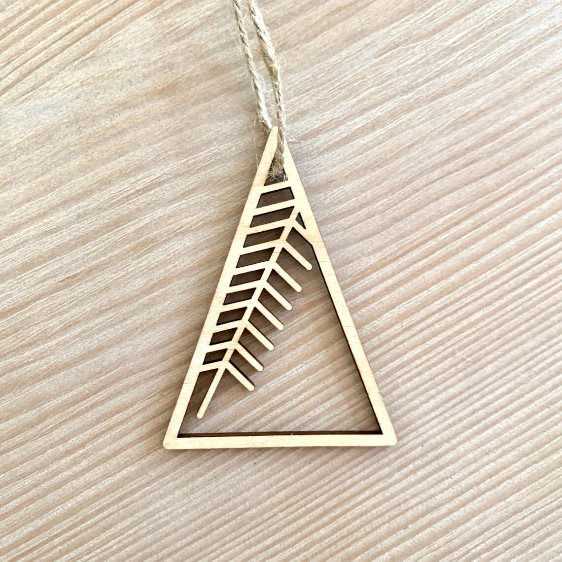 Triangle Evergreen Tree Branch Cutout Abstract Christmas Ornament ...