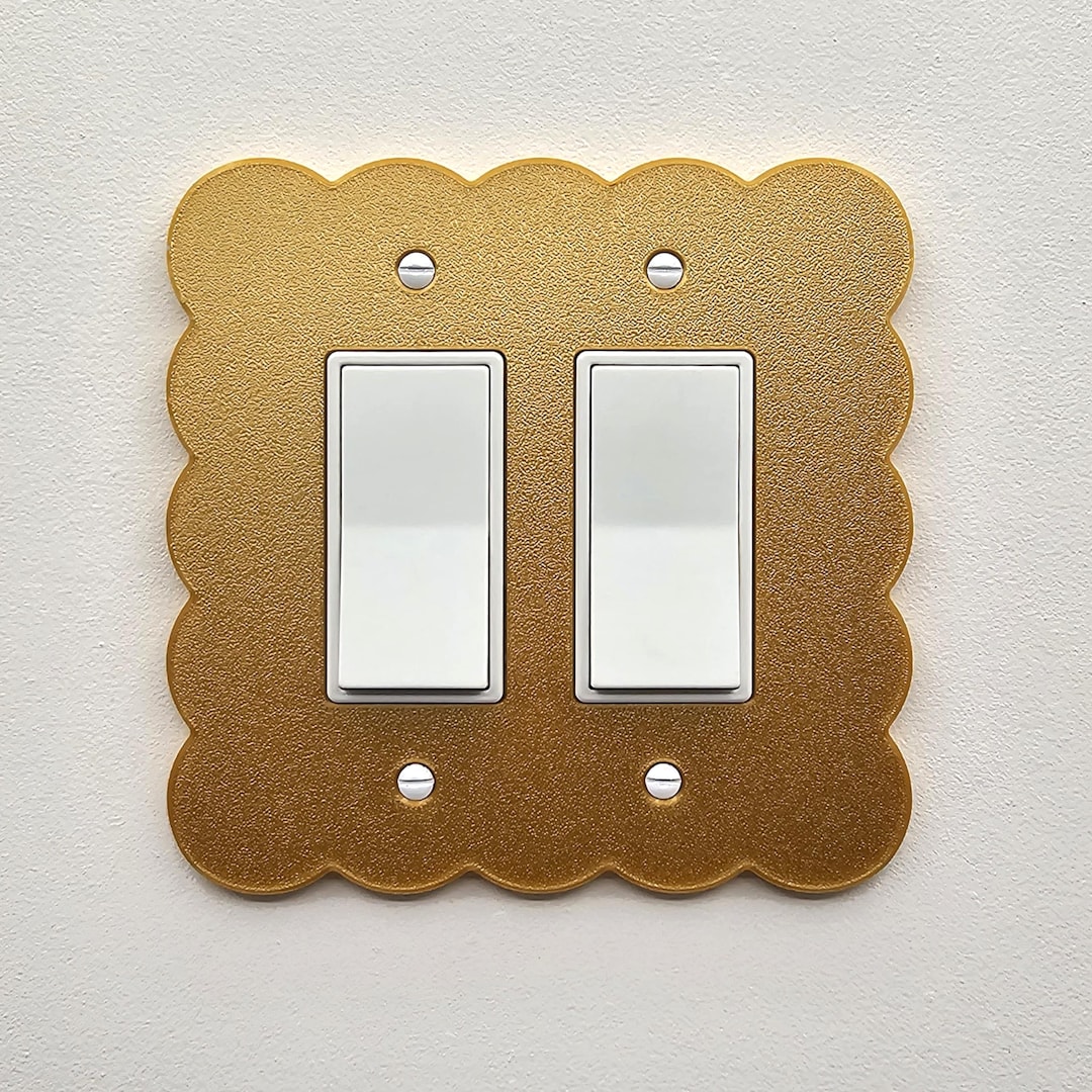 Gold Light Switch Cover Silver Cloud Design for Baby Room Replacement ...