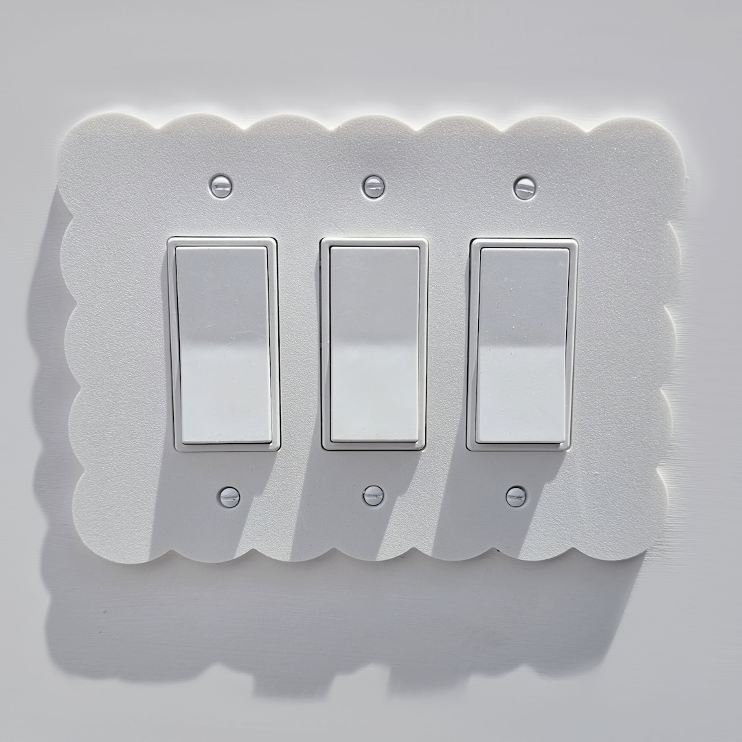 Pastel White Cloud Light Switch Cover Triple Rocker Custom Design ...