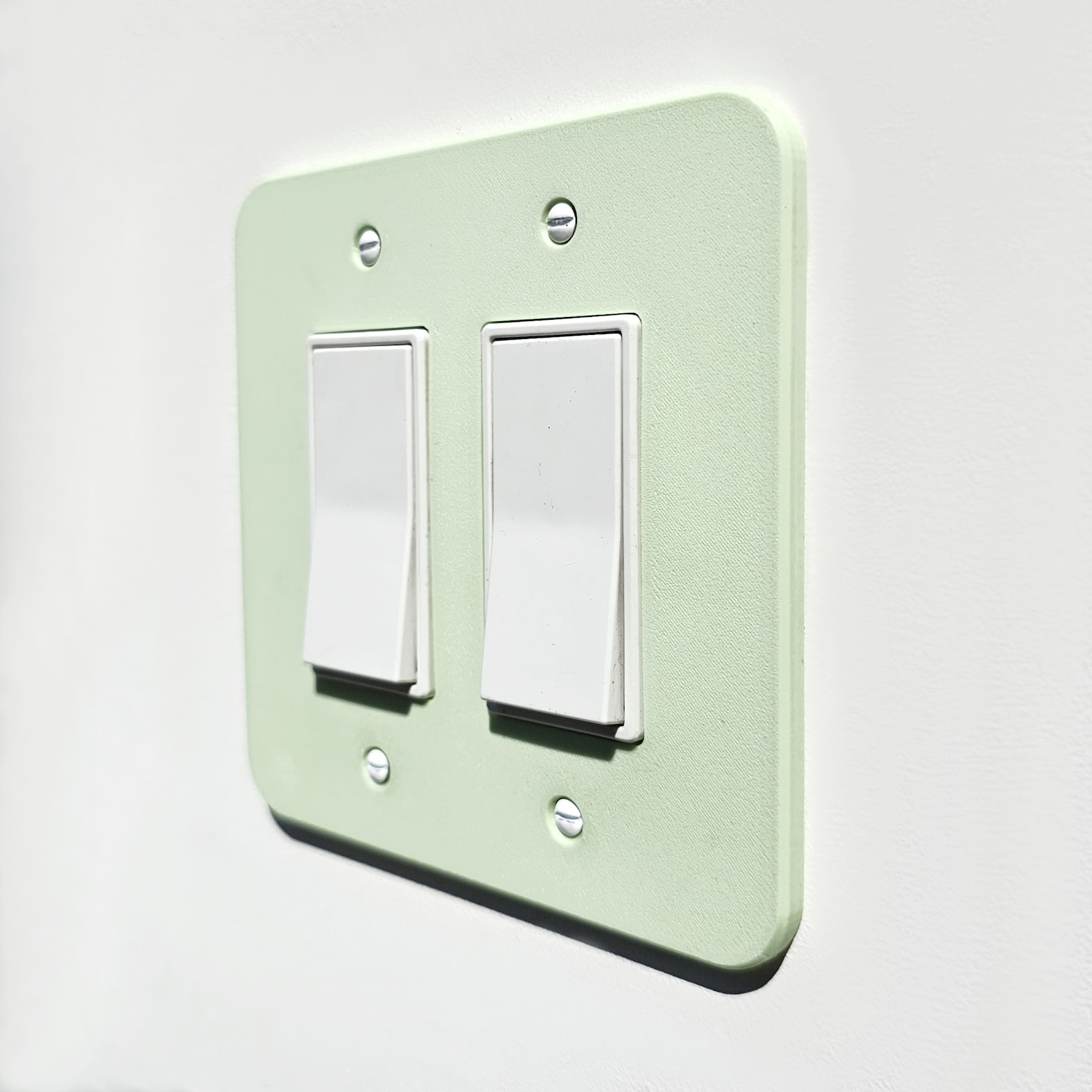 Pastel Green Rounded Corner Light Switch Cover Double Rocker Custom ...