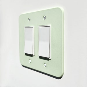 Pastel Green Rounded Corner Light Switch Cover Double Rocker Custom ...