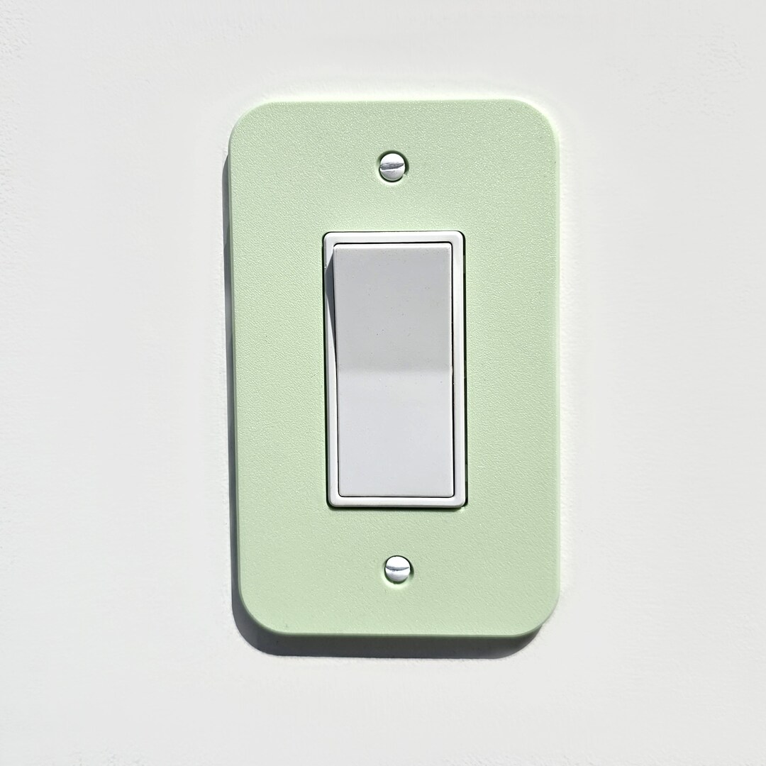 Pastel Green Rounded Corner Light Switch Cover Single Rocker Custom ...