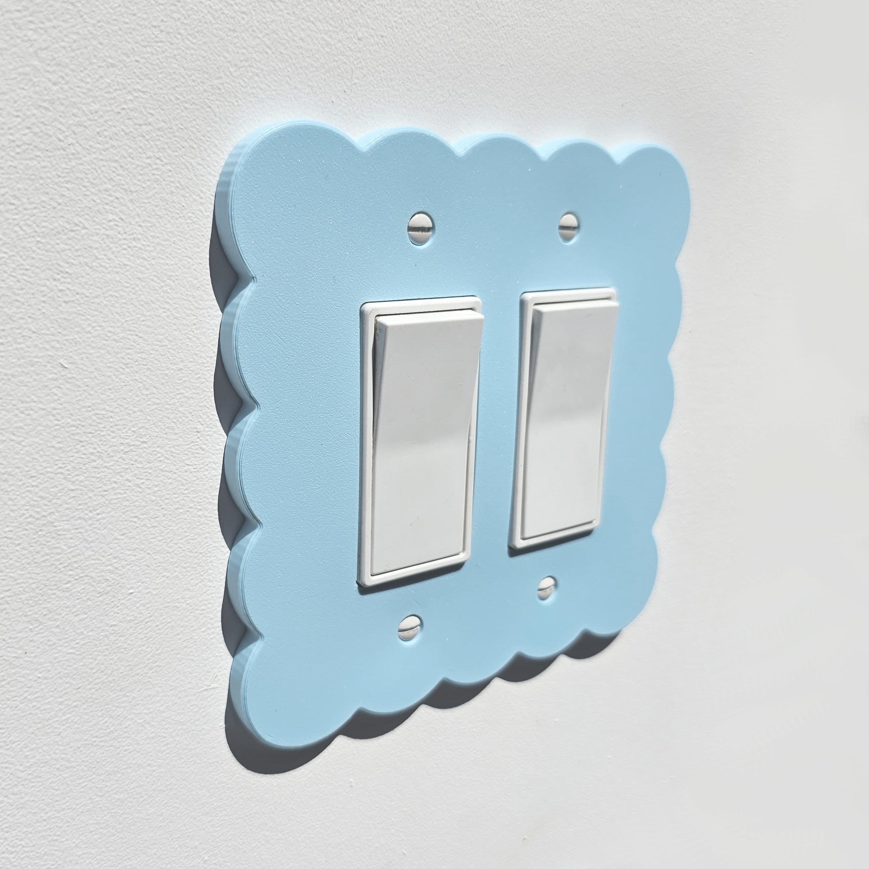 Pastel Blue Cloud Light Switch Cover Double Rocker Custom Design ...