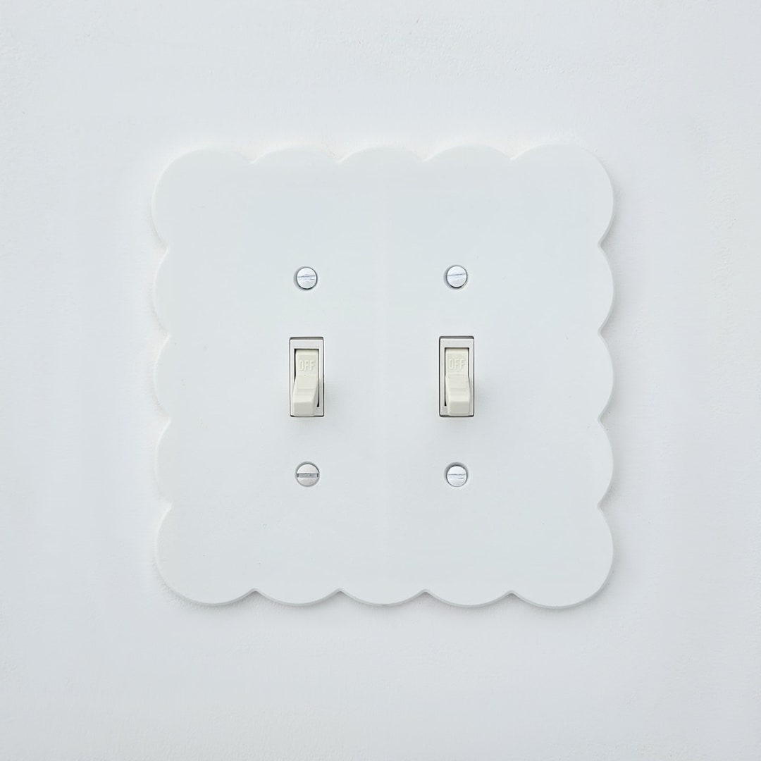 Pastel White Cloud Light Switch Cover Double Toggle Custom Design ...