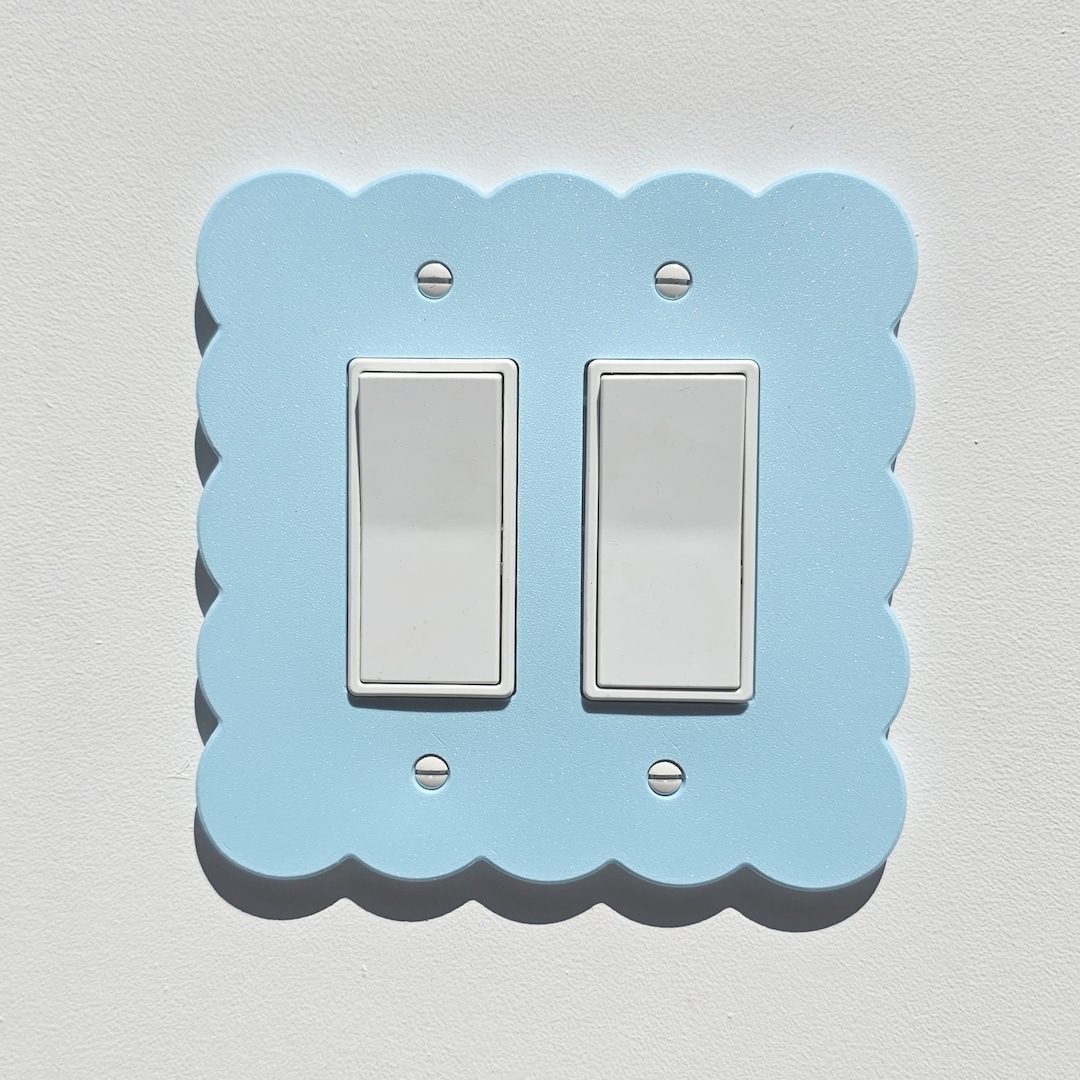 Pastel Blue Cloud Light Switch Cover Double Rocker Custom Design ...