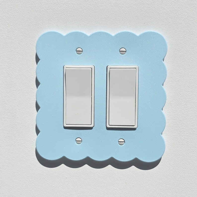 Pastel Blue Cloud Light Switch Cover Double Rocker Custom Design ...