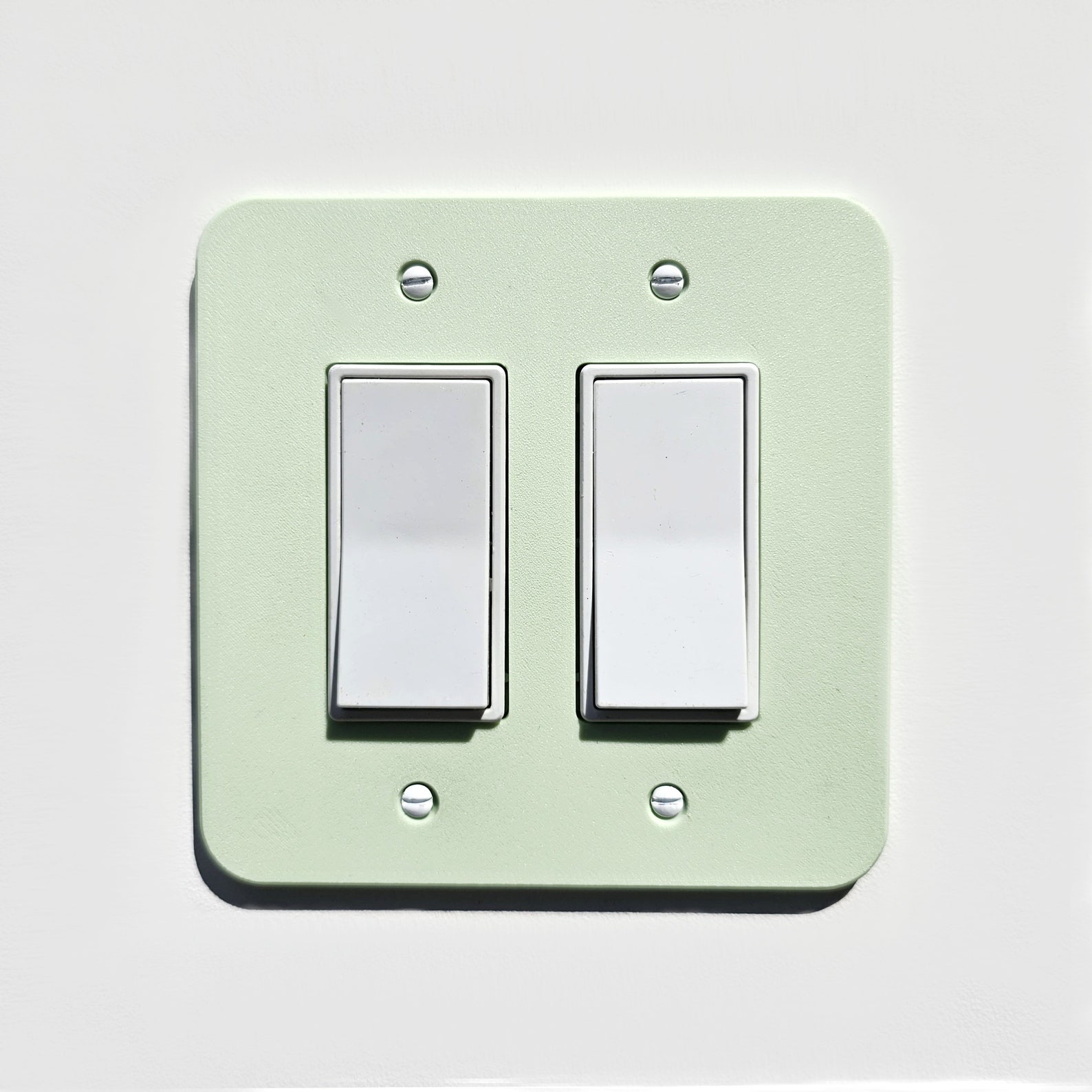 Pastel Green Rounded Corner Light Switch Cover Double Rocker Custom ...