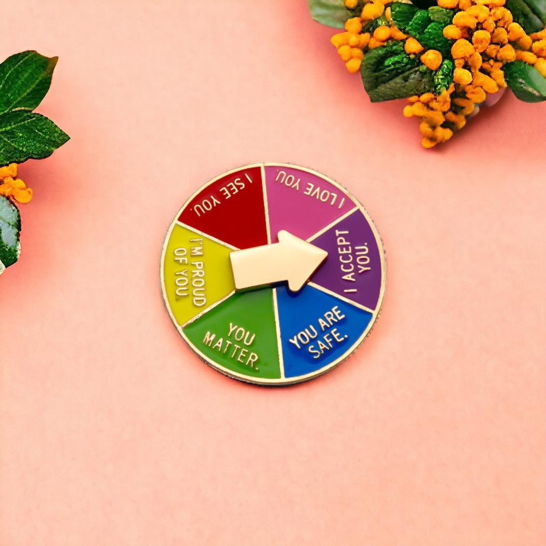 Self Care Pin Spinning Enamel Pin Funny Pin Mental Health Pin Badge ...