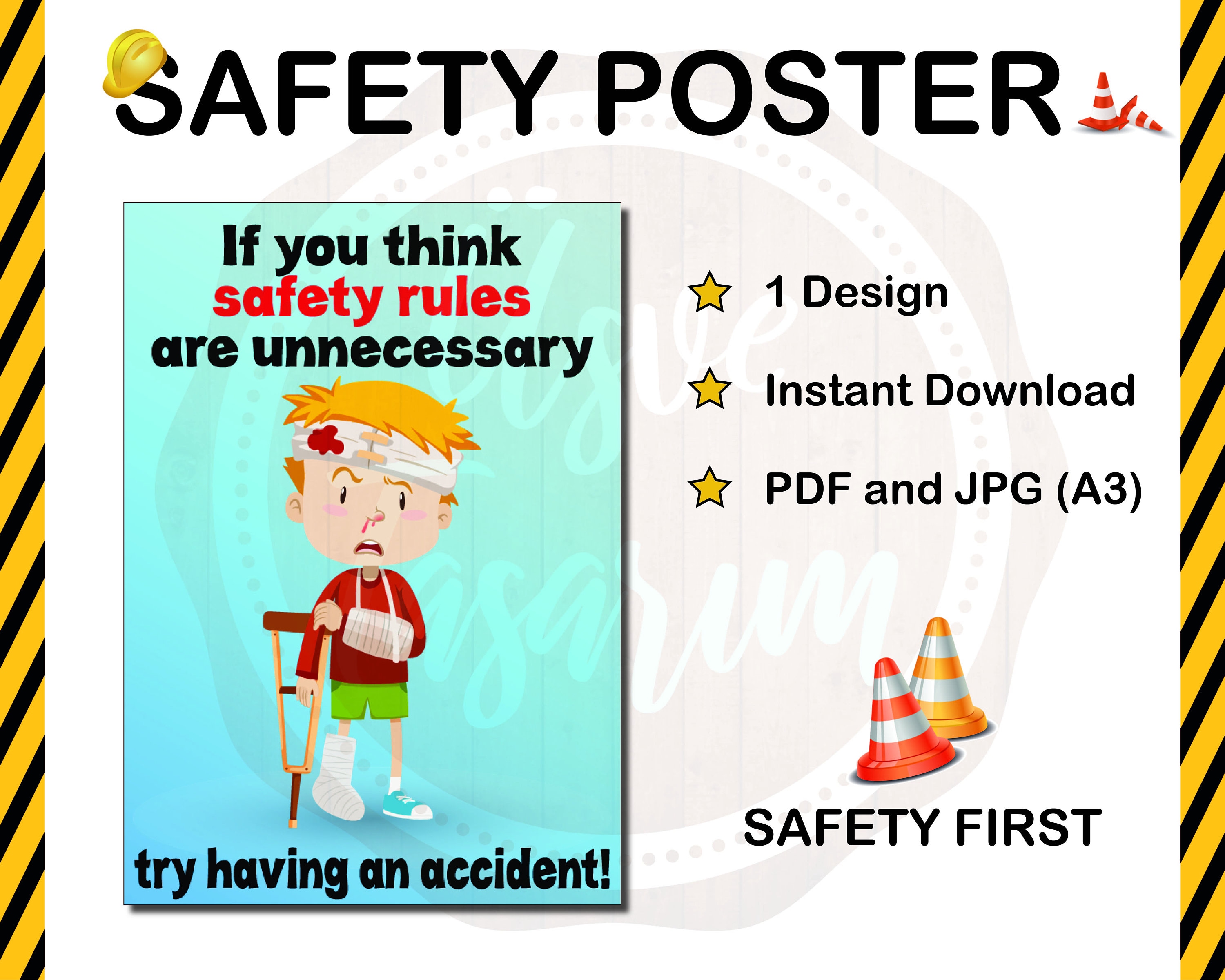 Workplace Safety Poster | Safety Poster Printable | Safety Poster for ...