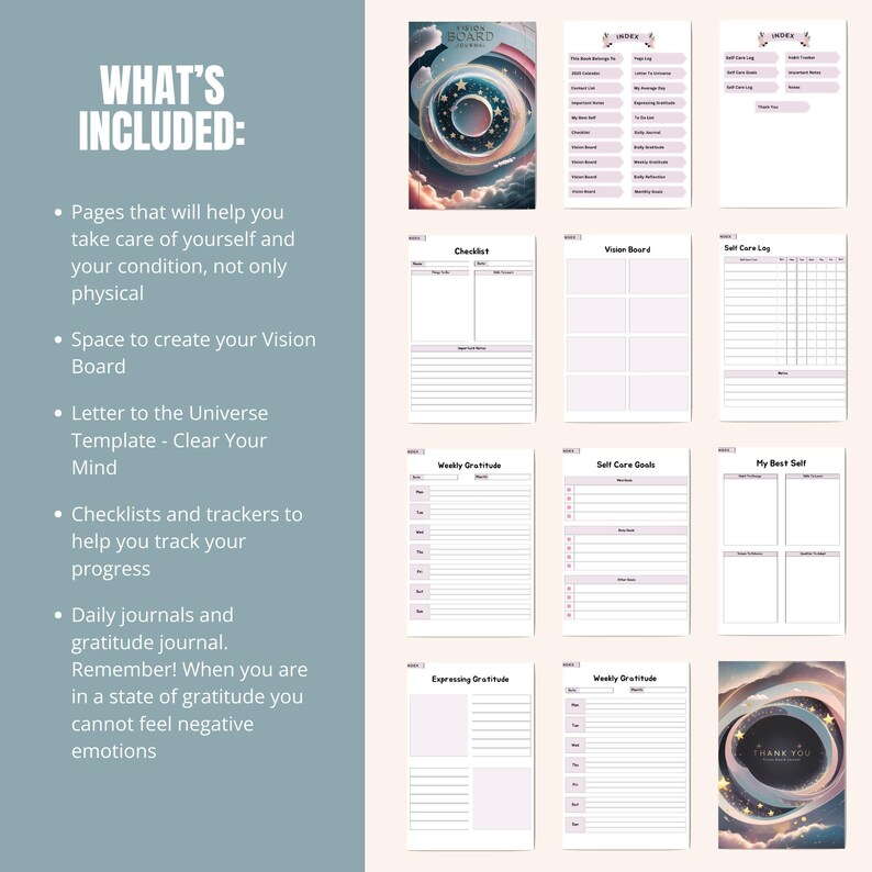 Vision Board, Printable Journaling Pages, 2025 Goal Planner, Editable ...