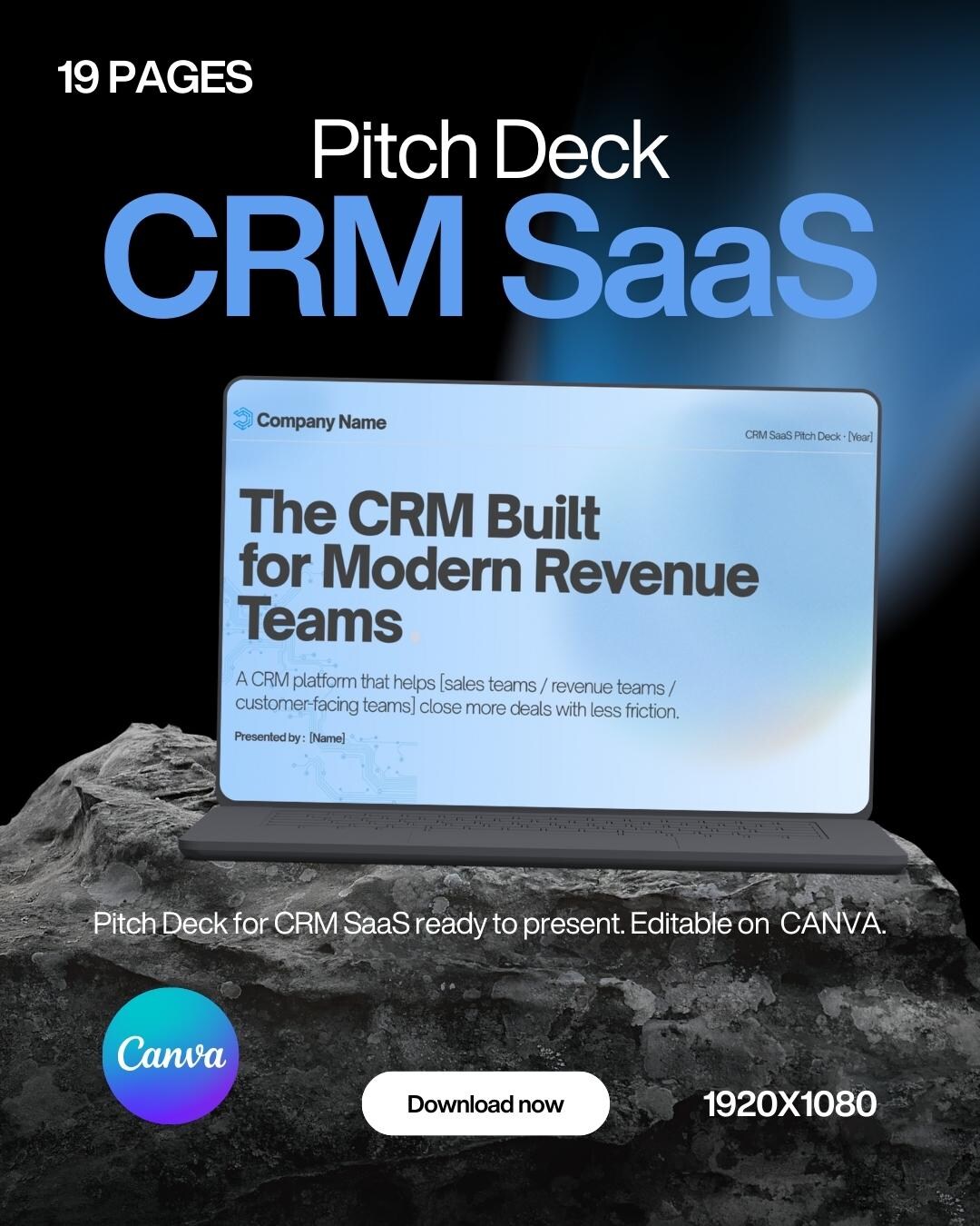 CRM Saas Pitch Deck Template | 19-slide Investor Presentation | Startup ...