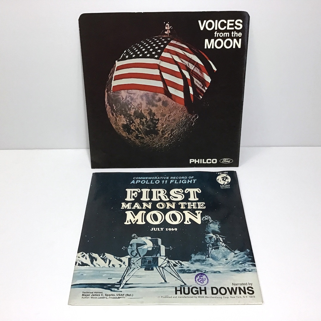 Two 1969 Apollo 11 Moon Landing 7" Records - Voices From the Moon ...