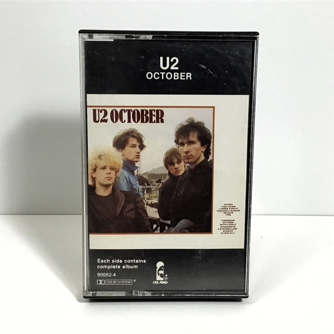 U2 - October - Vintage Original 1981 Cassette Tape - Bono the Edge Adam ...