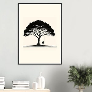 Shared Moments: Romantic Oak Tree Swing Line Art for Couples - Etsy