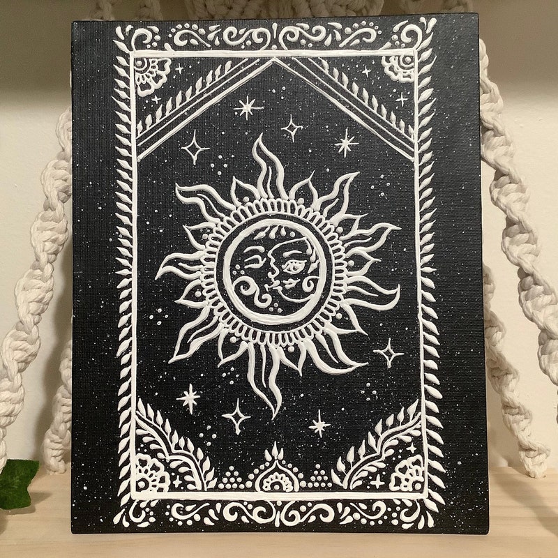Henna Sun and Moon - Etsy