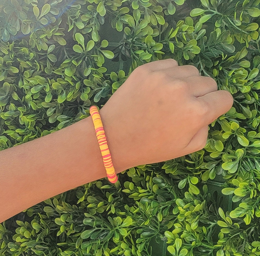 Pink Lemonade Colorful Preppy Bracelets Heishi Bracelet Summer ...