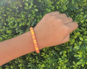 Tropical Popsicle Colorful Preppy Bracelets Heishi Bracelet Summer Bracelets Gifts for Her Clay ...